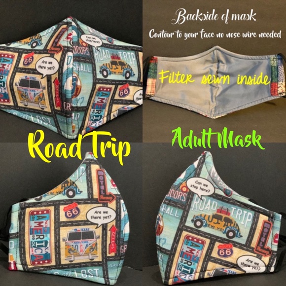 Hand Crafted | Accessories | Road Trip Designer Adult Face Mask | Poshmark